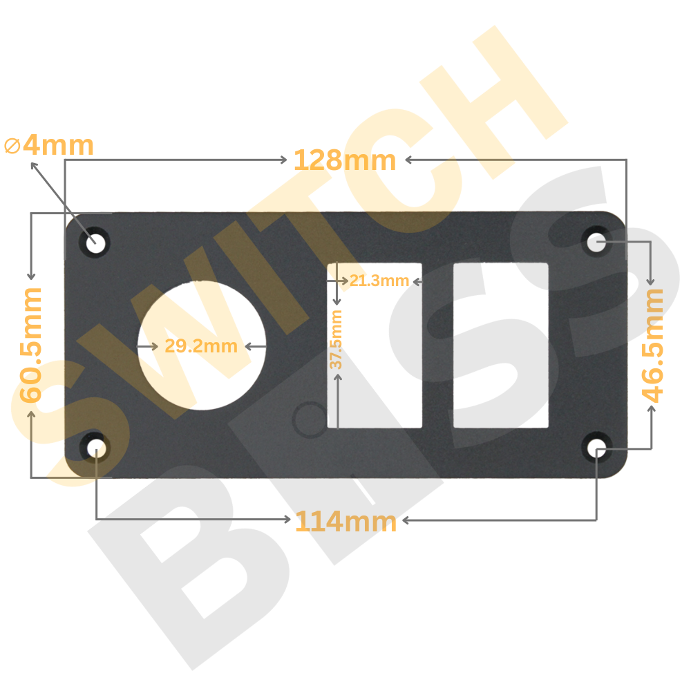 Aluminium 2 +1 Gang Panel to suit Rocker Switches by Switch Boss