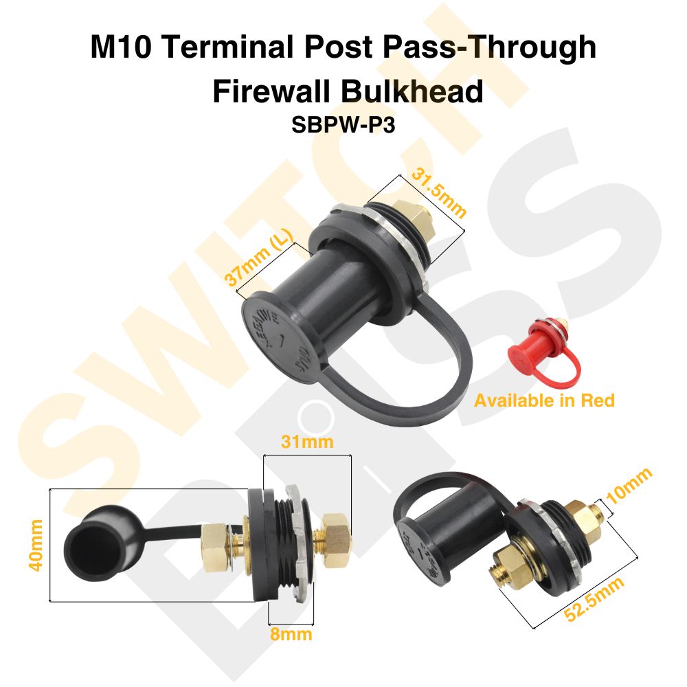 M10 Terminal Bulkhead Firewall Pass Through by Switch Boss