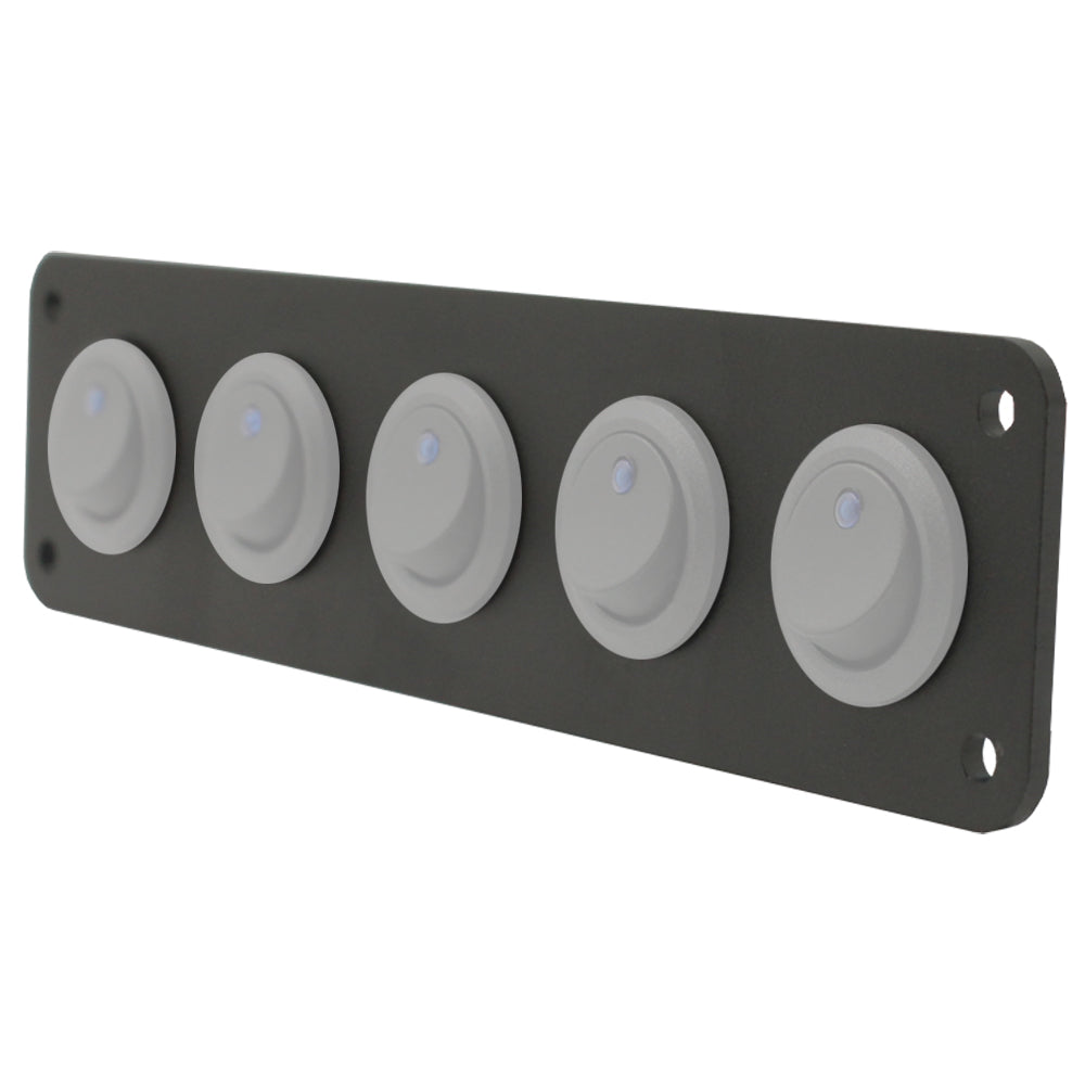 5 Gang 20mm Mini Round Toggle Switch Panel by Switch Boss