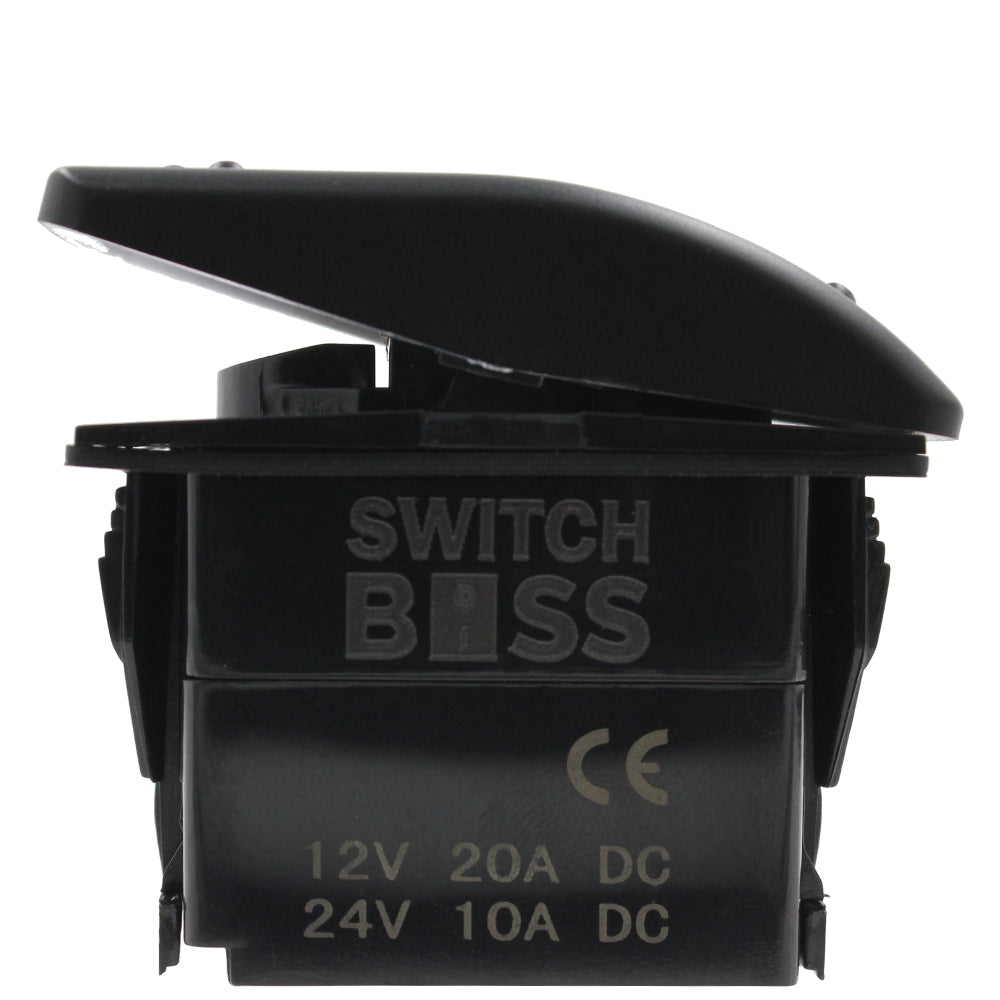 Laser Etched Horizontal Rocker Switch by Switch Boss - Green LED