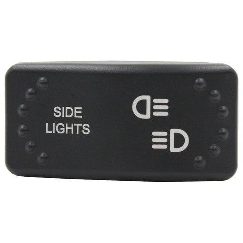Laser Etched Horizontal Rocker Switch by Switch Boss - Green LED