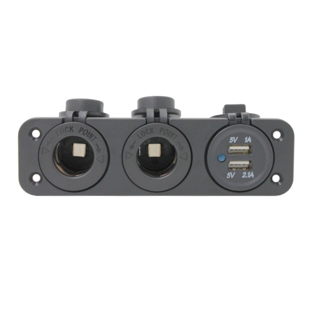 Cig Socket + Cig Socket + Dual USB Panel by Switch Boss