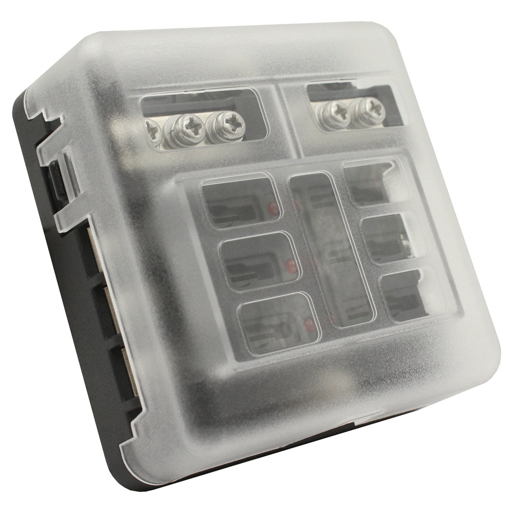 6 Way Fuse Block with Bus Bar by Switch Boss