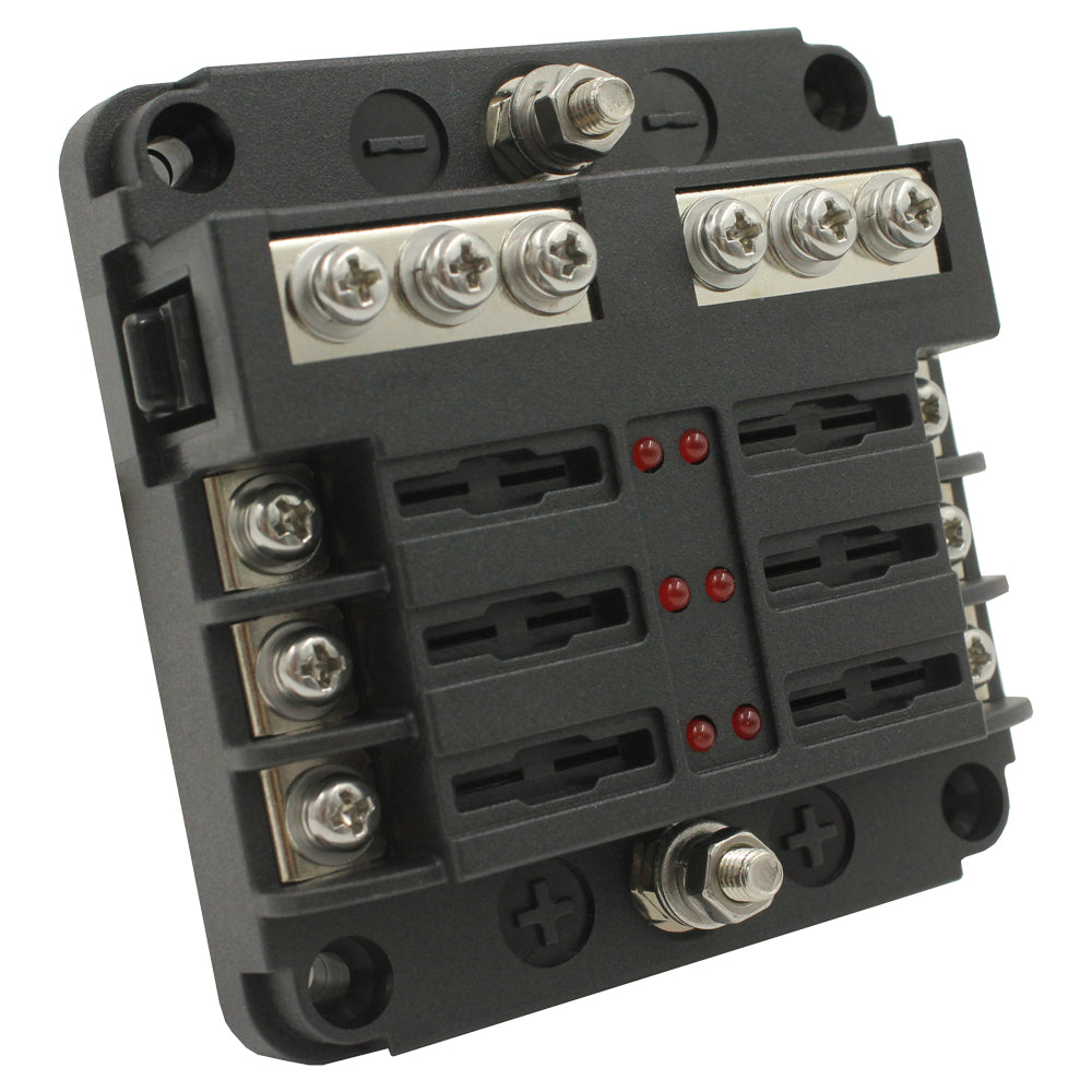 6 Way Fuse Block with Bus Bar by Switch Boss