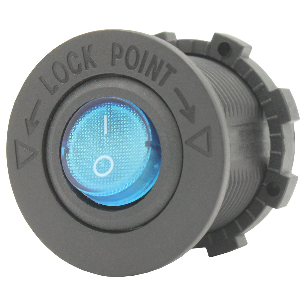 Mini Round Toggle Switch Blue w/ Blue LED by Switch Boss