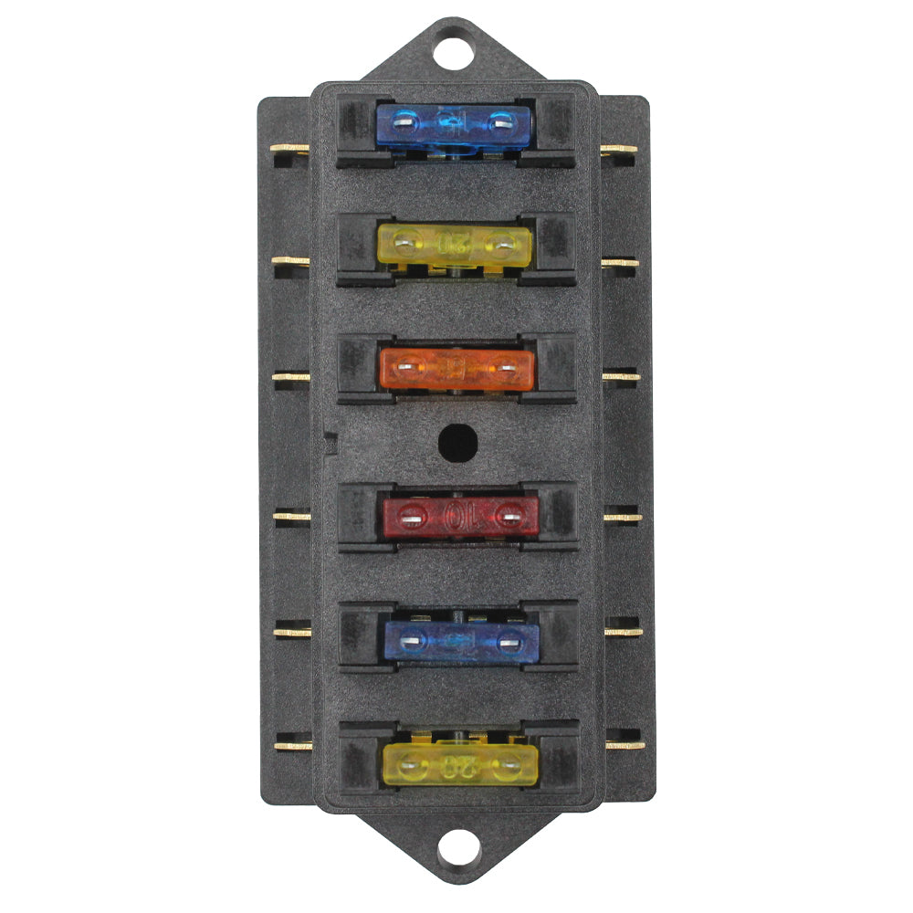 6 Way Standard Blade Fuse Block by Switch Boss