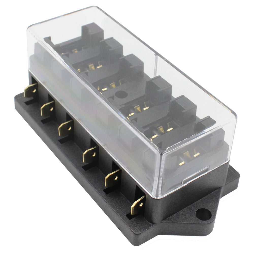 6 Way Standard Blade Fuse Block by Switch Boss