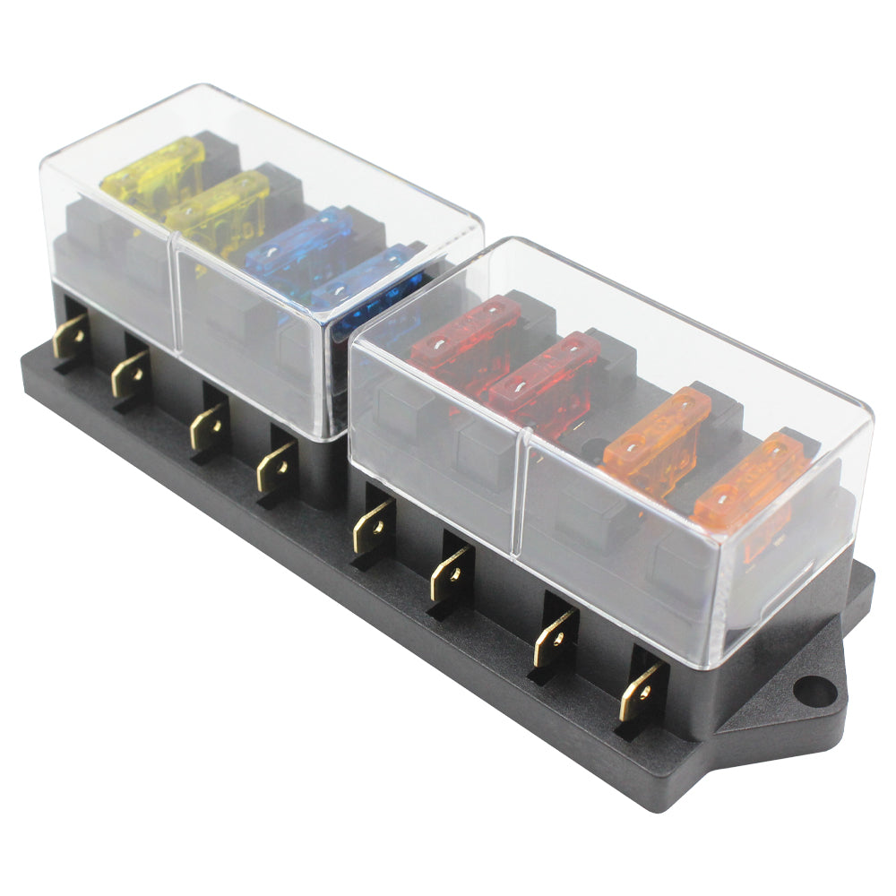 8 Way Standard Blade Fuse Block by Switch Boss