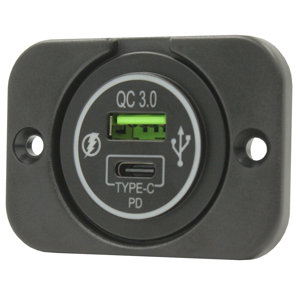 Type C USB + QC USB Charger | Round | by Switch Boss