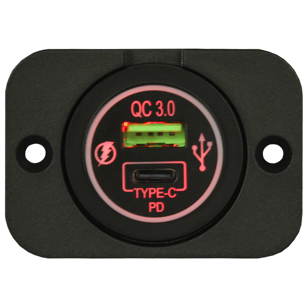 Type C USB + QC USB Charger | Round | by Switch Boss