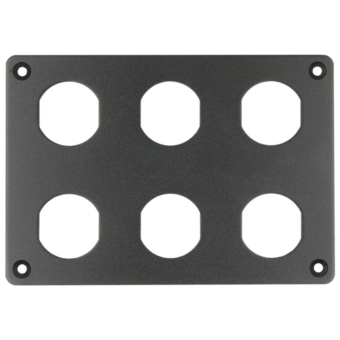 Aluminium 6 Gang Panel to suit Round 12v accessories by Switch Boss