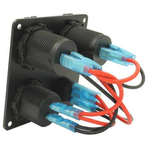 Switch + Cig Socket + Dual USB + Volt Display Panel by Switch Boss