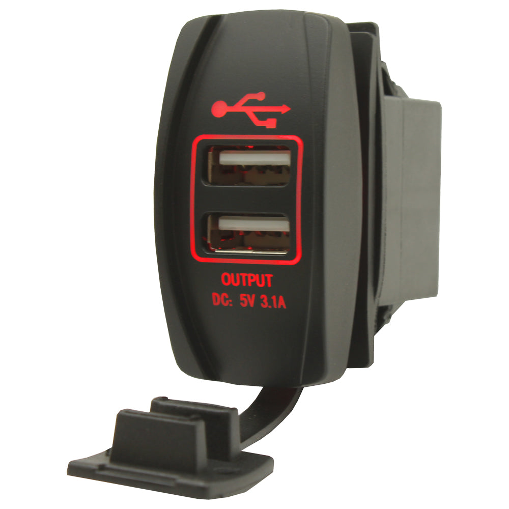 3.1A Dual USB Charger by Switch Boss - Rocker Size