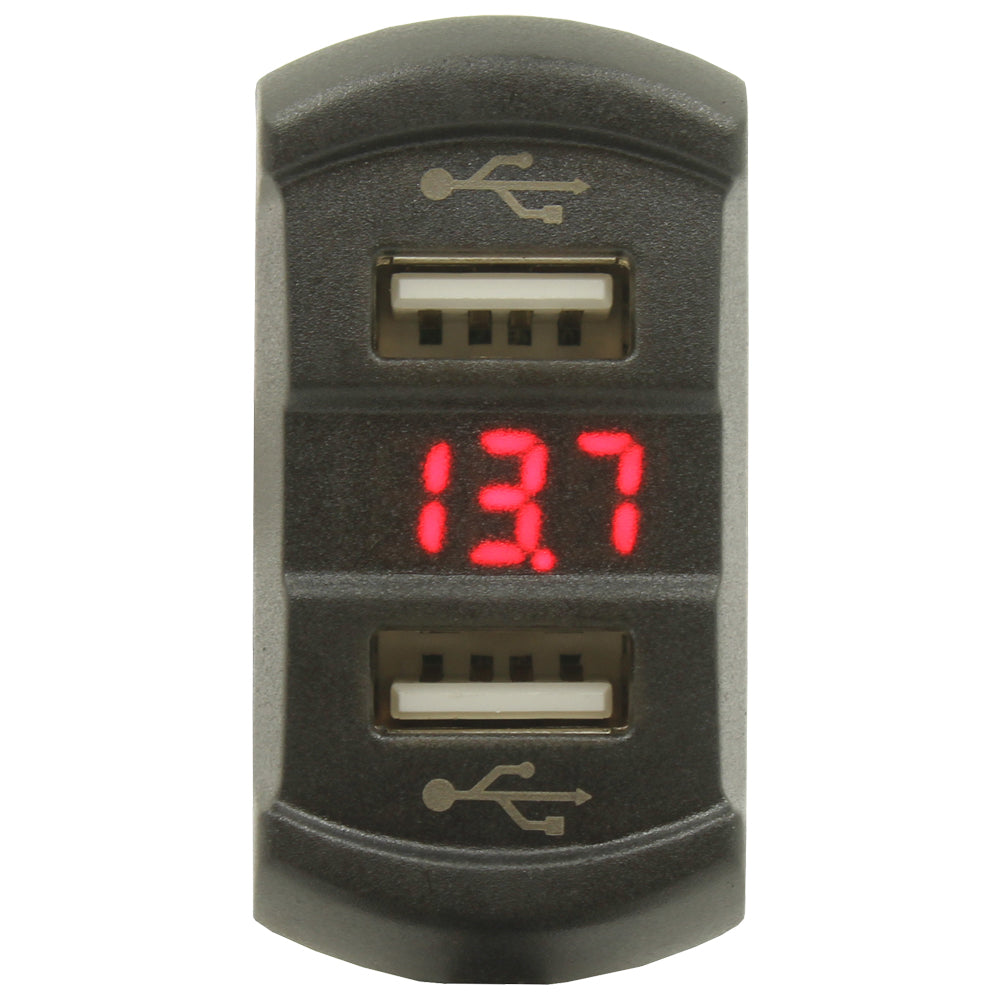 Rocker Switch Sized 4.2A Dual USB Charger + Volt by Switch Boss