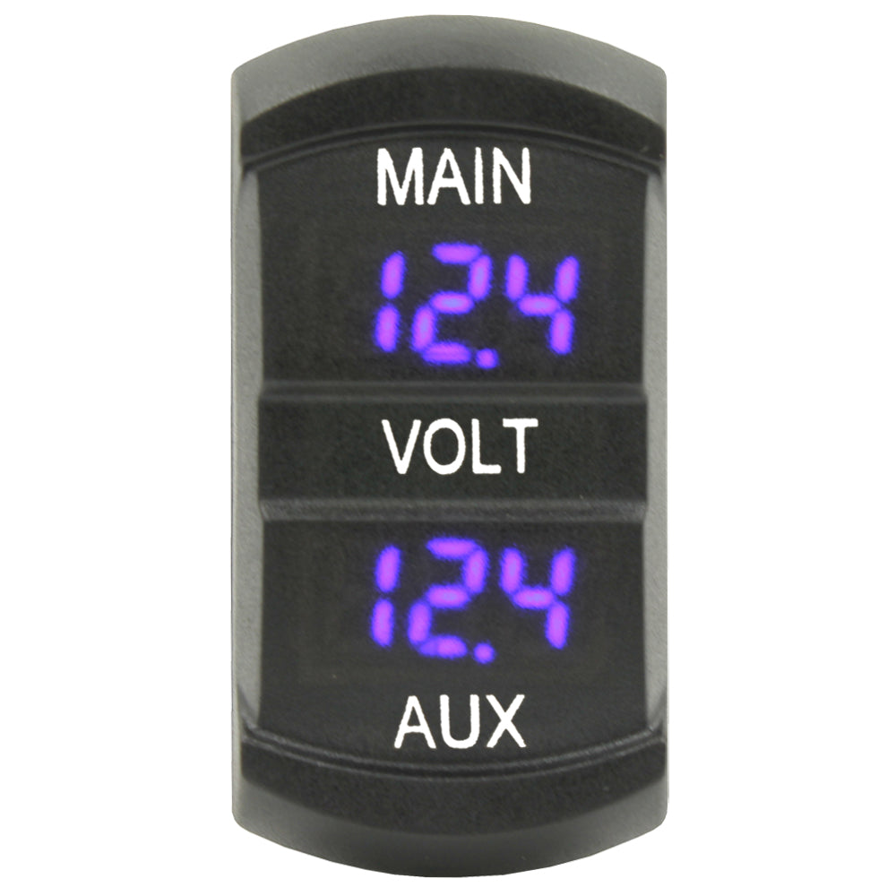 Rocker Switch Sized Dual Battery Volt Meter by Switch Boss