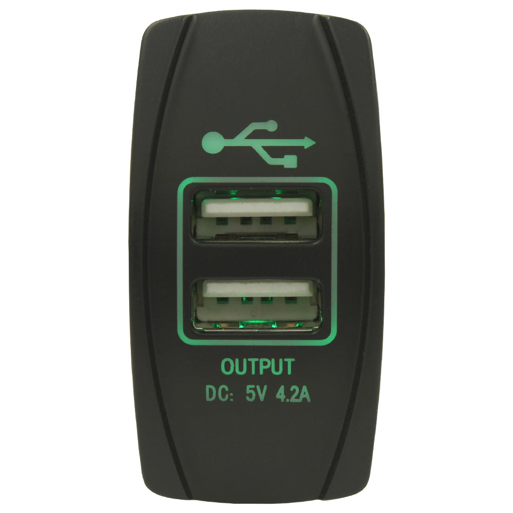 4.2A Dual USB Charger by Switch Boss - Rocker Size