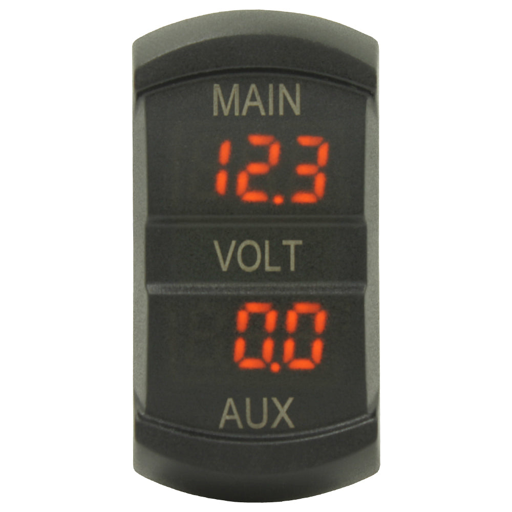 Rocker Switch Sized Dual Battery Volt Meter by Switch Boss