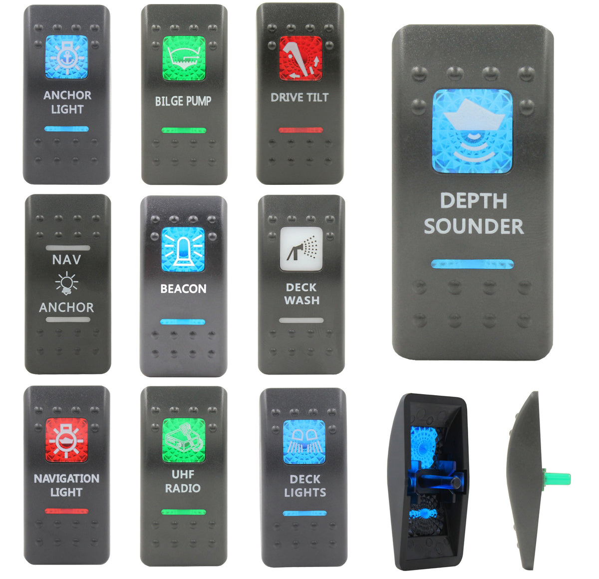 Marine Specific Rocker Switch Covers by Switch Boss