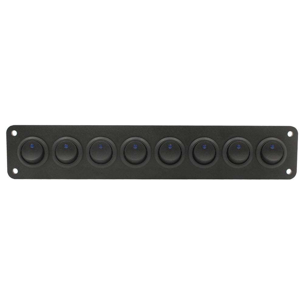 8 Gang Mini Round Toggle Switch Panel by Switch Boss